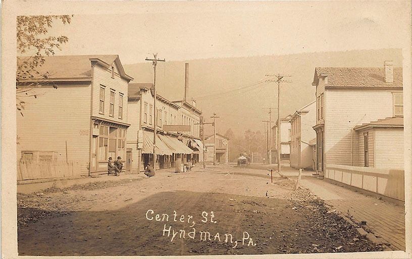 Hyndman PA Dirt Street Store Fronts General Store RPPC Real Photo ...