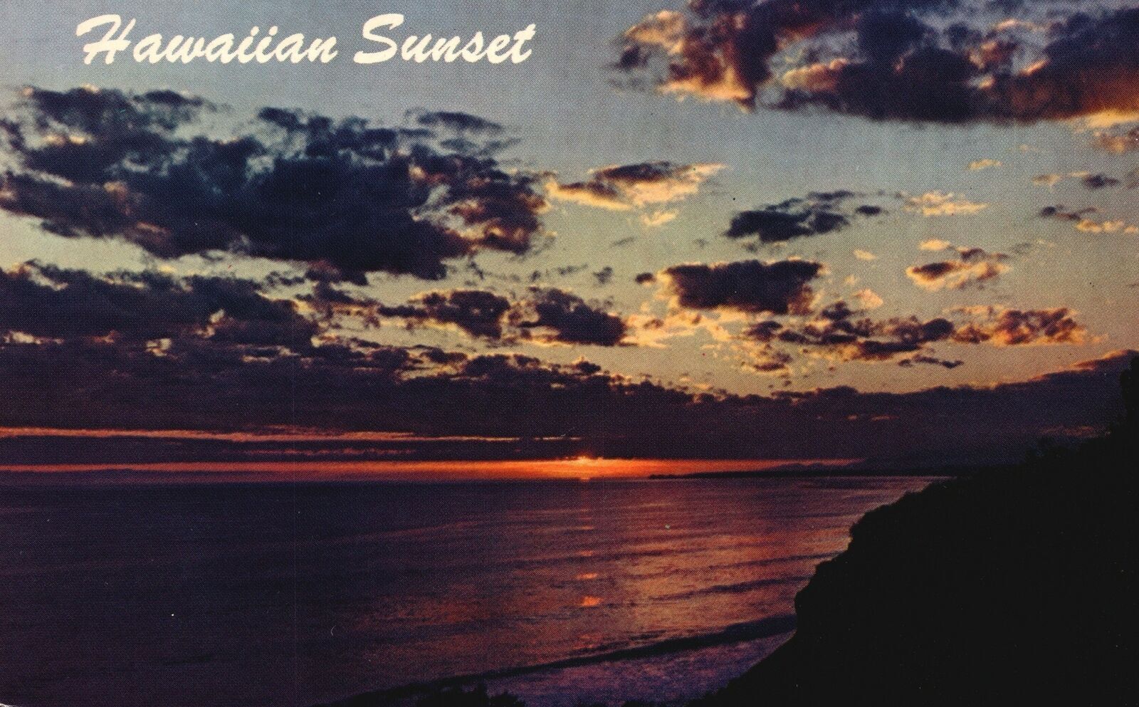 Vintage Postcard Hawaiian Purple Sunset In The Realm Of Gorgeous Sight ...