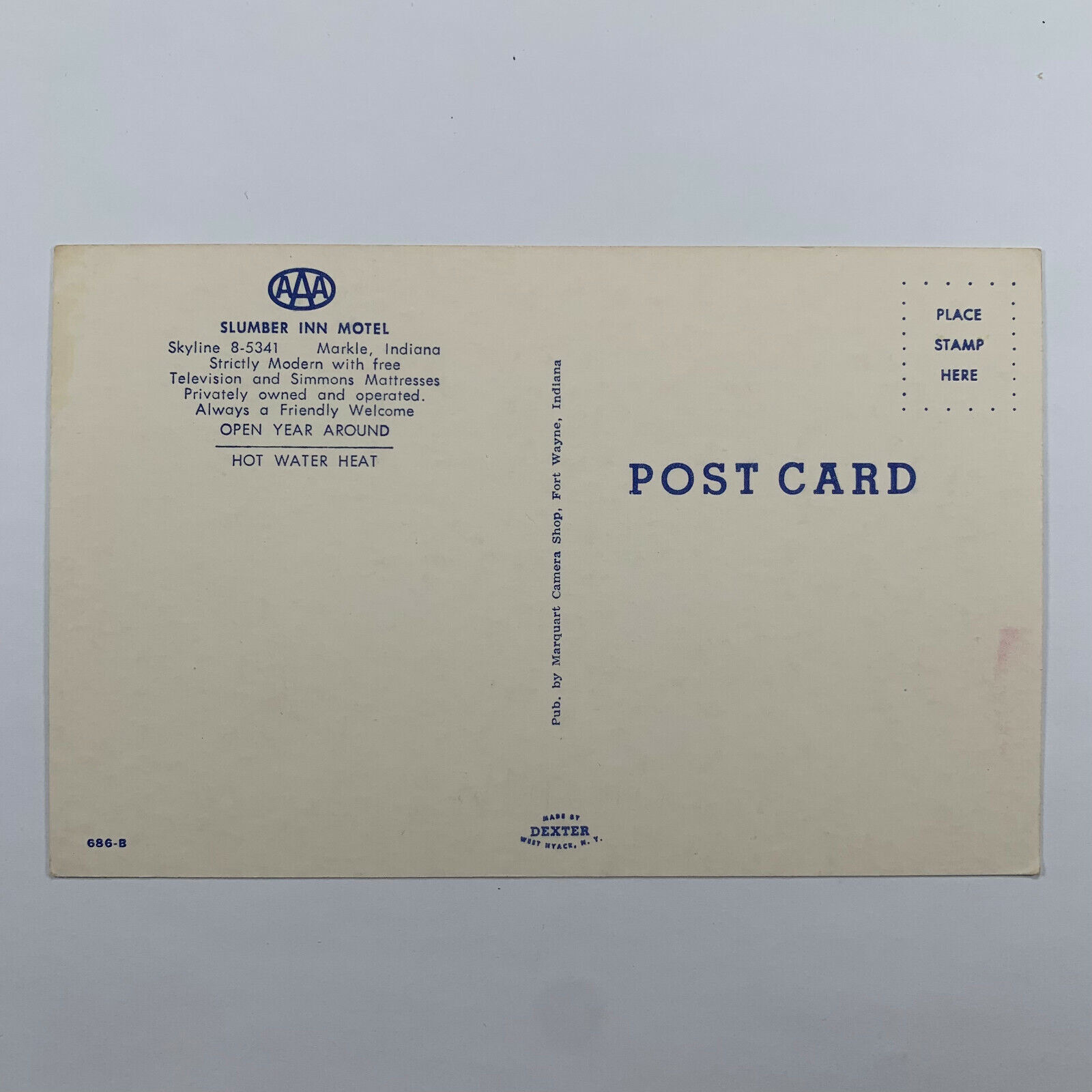 Postcard Indiana Markle IN Slumber Inn Motel 1960s Chrome Unposted ...