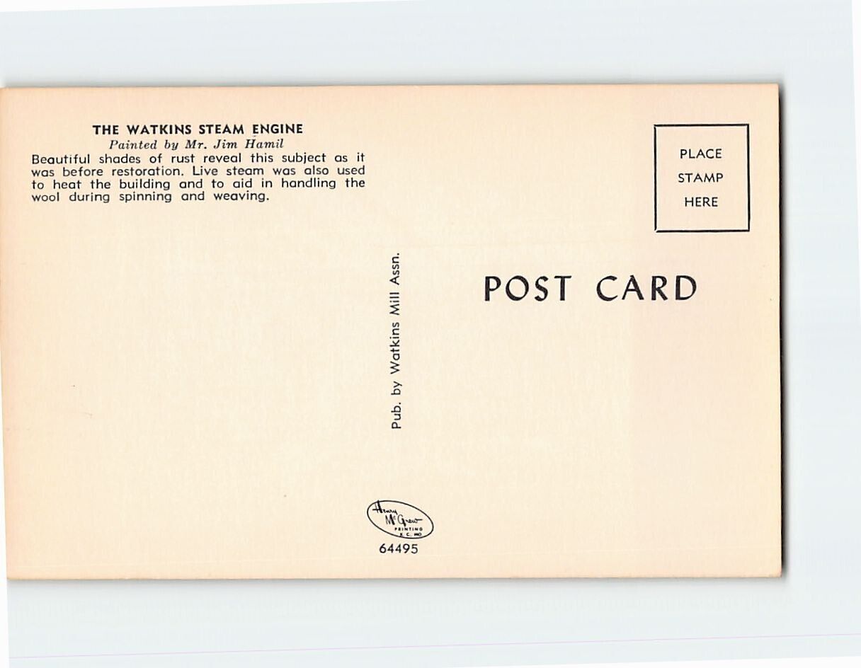 Postcard The Watkins Steam Engine By Jim Hamil | Other / Unsorted ...