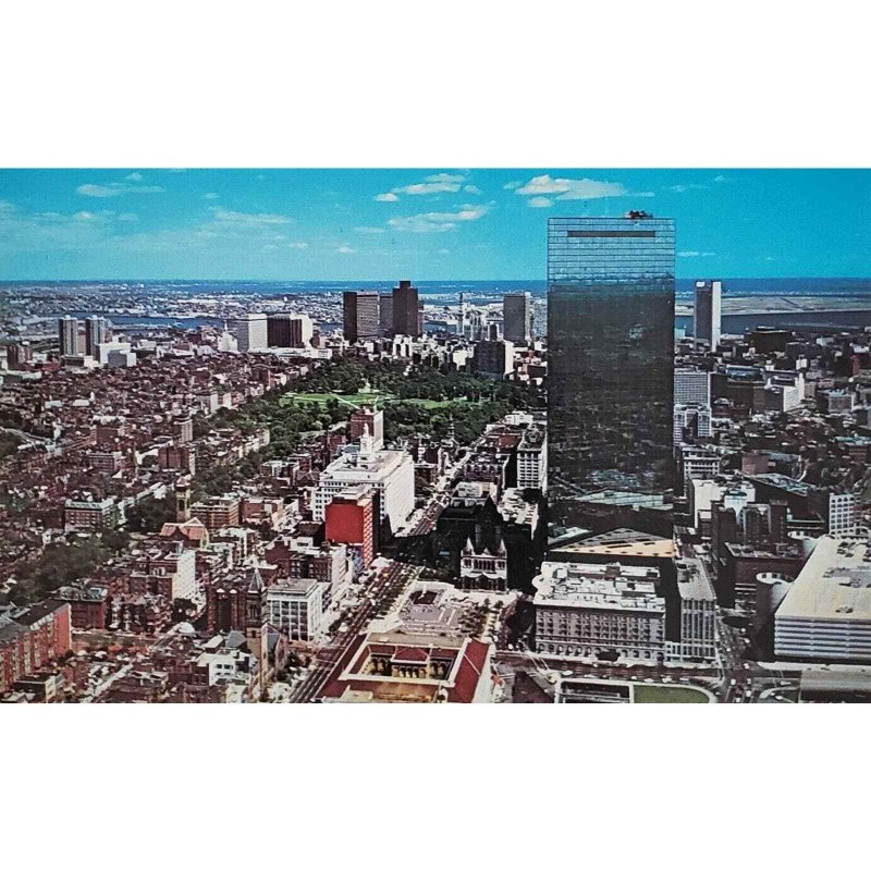 Boston Skyline Birds Eye View Aerial John Hancock Tower MA Postcard ...