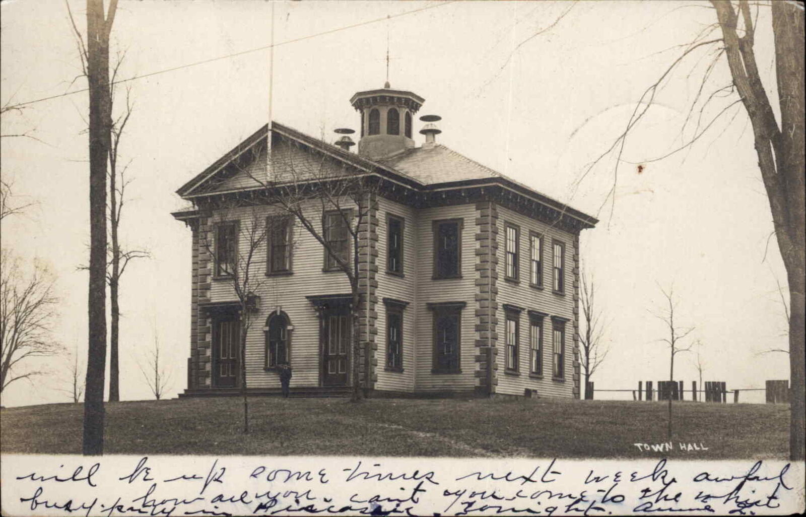 Town Hall - Newfields NH New Hampshire Cancel 1906 Real Photo Postcard ...