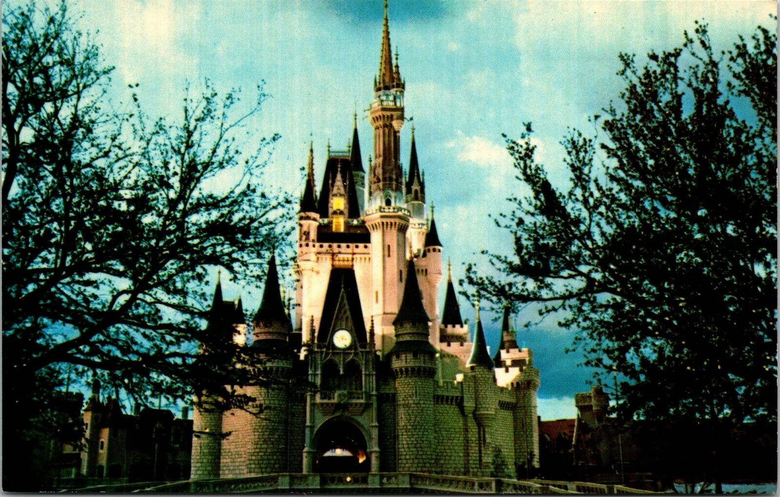 Vtg Cinderella Castle at Dusk Fantasyland Walt Disney World Florida FL ...