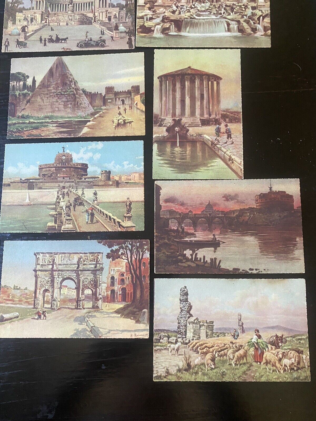 Italy Rome RAIMOND Linen Postcards Trevi Fountain Colosseum 15x 1940s ...