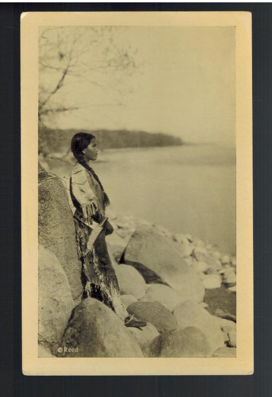 Real Picture Postcard Native American Indian Chippewa Ojibway Woman on ...