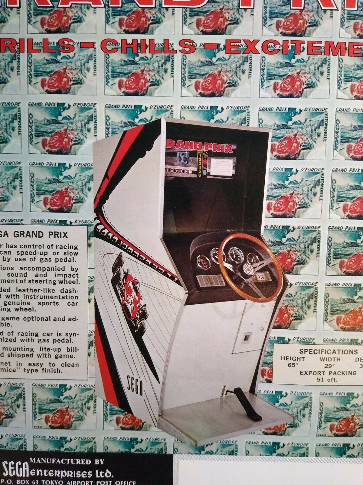 Grand Prix Arcade Flyer 1969 Original Vintage Retro Racing Game Art ...