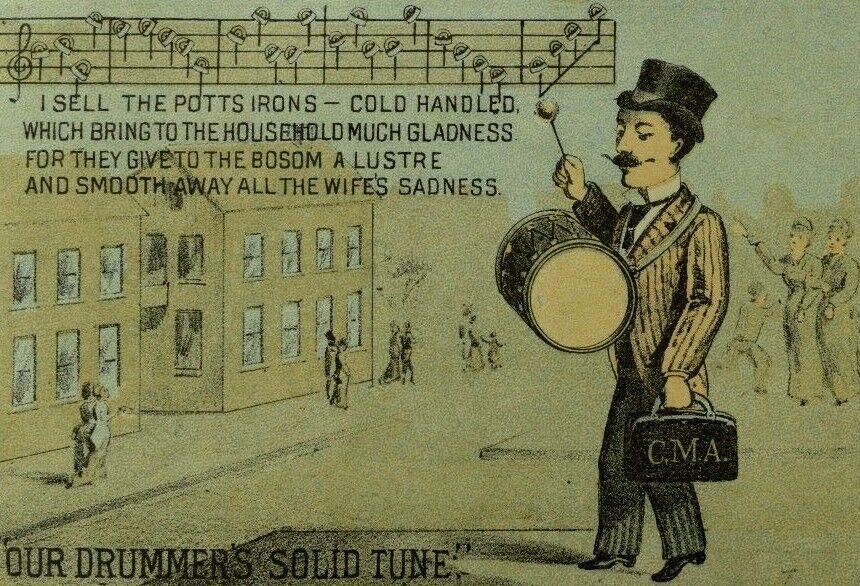 1870's Mrs. Potts Sad Iron Song Drummer Music Score Victorian Trade ...