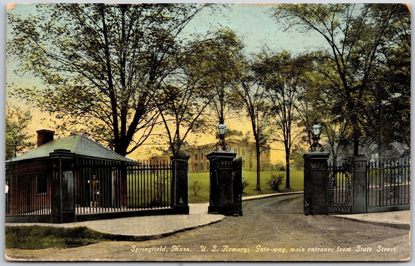 1910's U.S. Armory Gateway Main Entrance From State St. Springfield MA ...