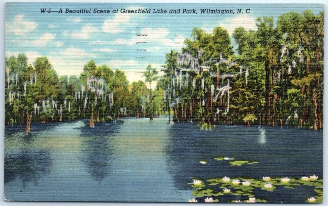 Postcard - A Beautiful Scene at Greenfield Lake and Park - Wilmington ...