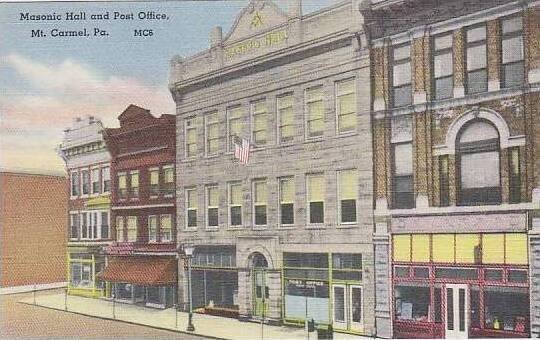 Pennsylvania Mt Carmel Masonic Temple And Post Office | United States ...