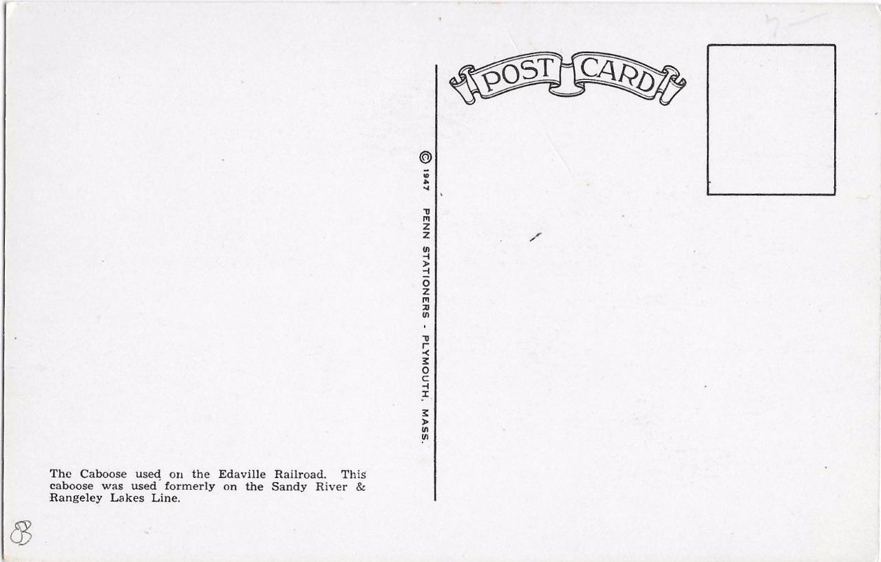Caboose # 557 - Edaville Railroad - Vintage 1947 Train Postcard ...