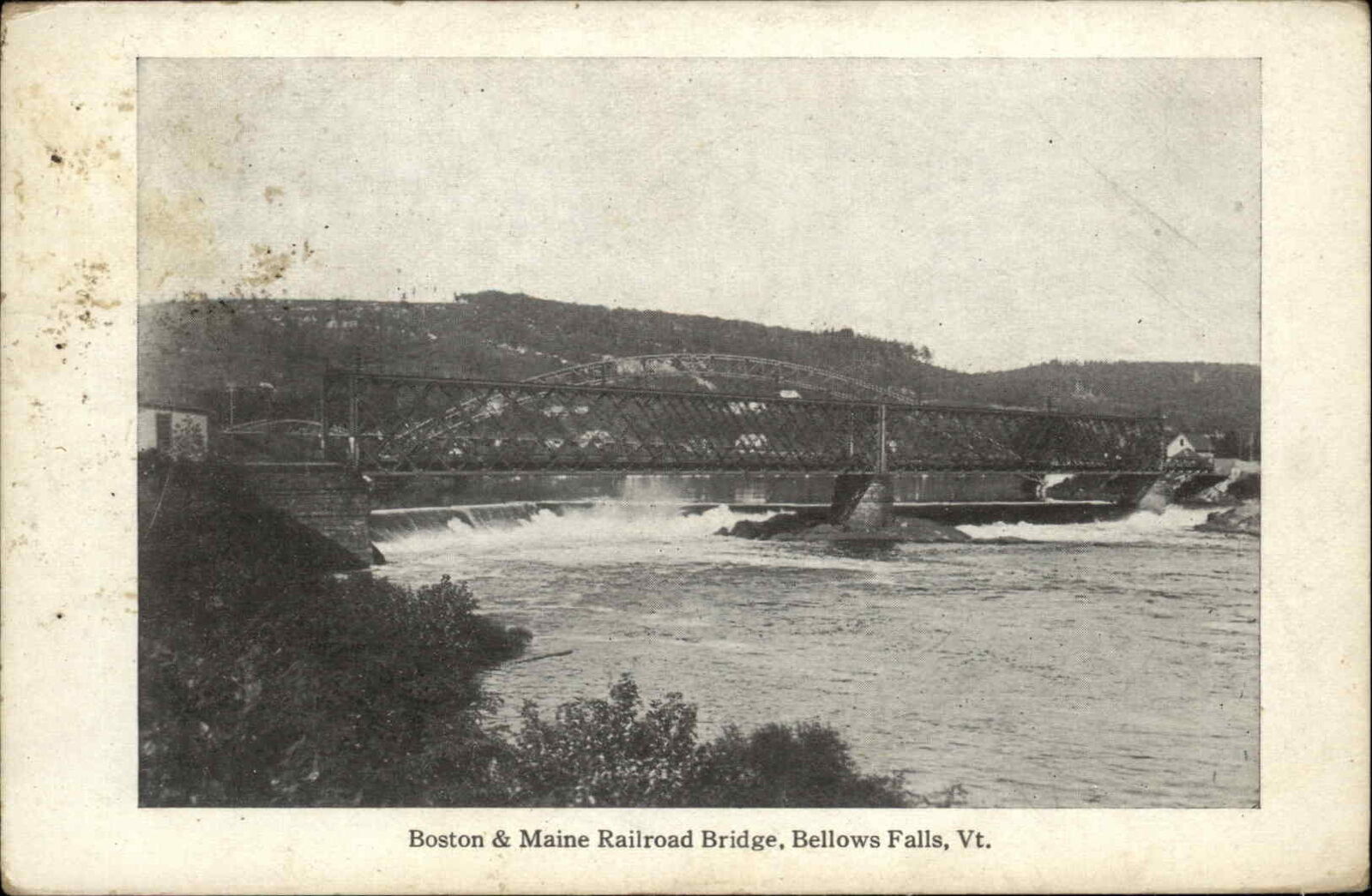 Bellows Falls Vermont VT Boston & Maine Railroad Bridge c1900s-20s ...