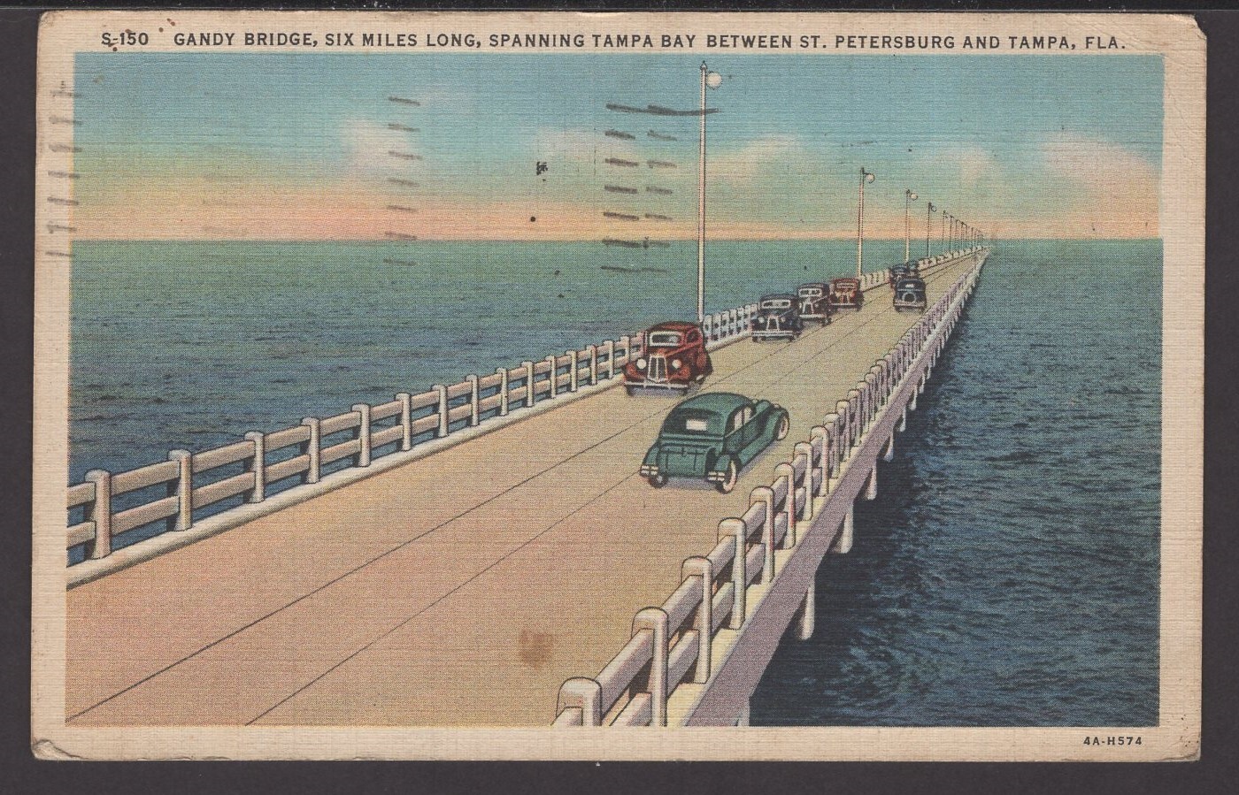Florida - Gandy Bridge between St. Petersburg and Tampa old cars pm1935 ...
