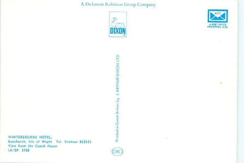 Postcard England Bonchurch Isle Right Winterbourne Hotel Free Shipping ...