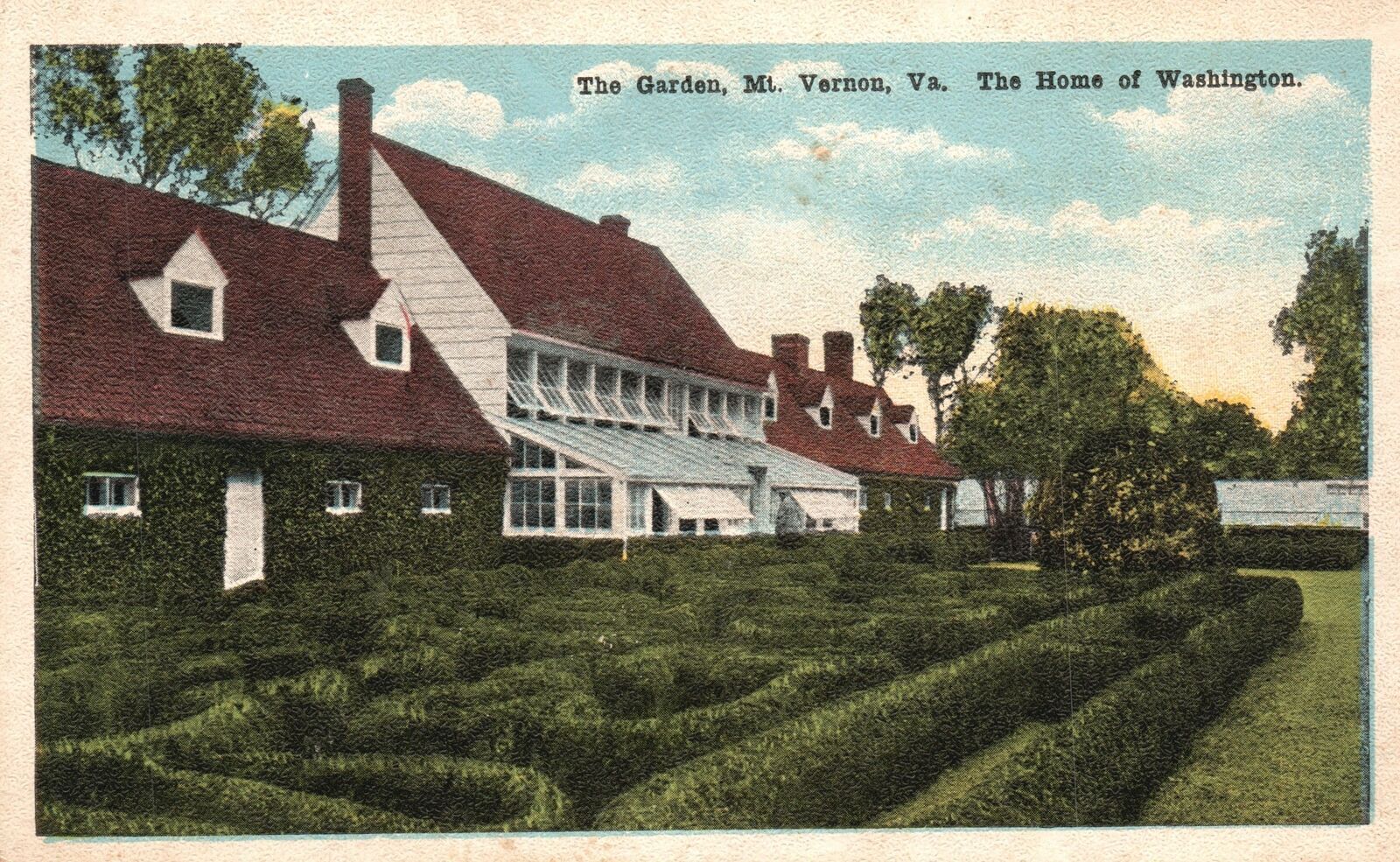 Vintage Postcard 1920's The Garden Home of Washington Mt. Vernon Va ...