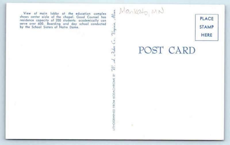 2 Postcards Mankato Minnesota Mn Education Center Good Counsel Hill
