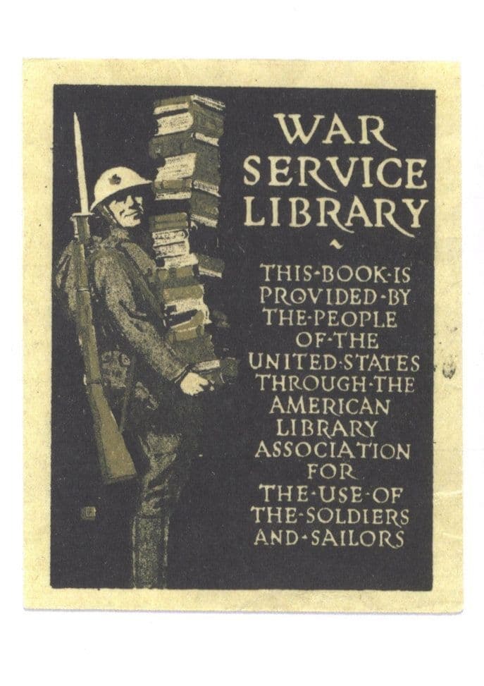 WW1 War Service Library Soldiers Old Military Service Bookplate ...