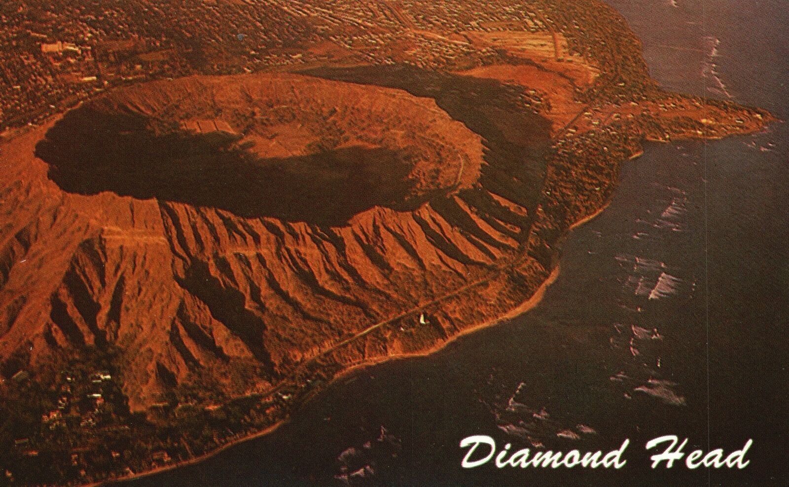 Vintage Postcard Diamond Head And Black Point Famous Volcano Hawaii HI ...