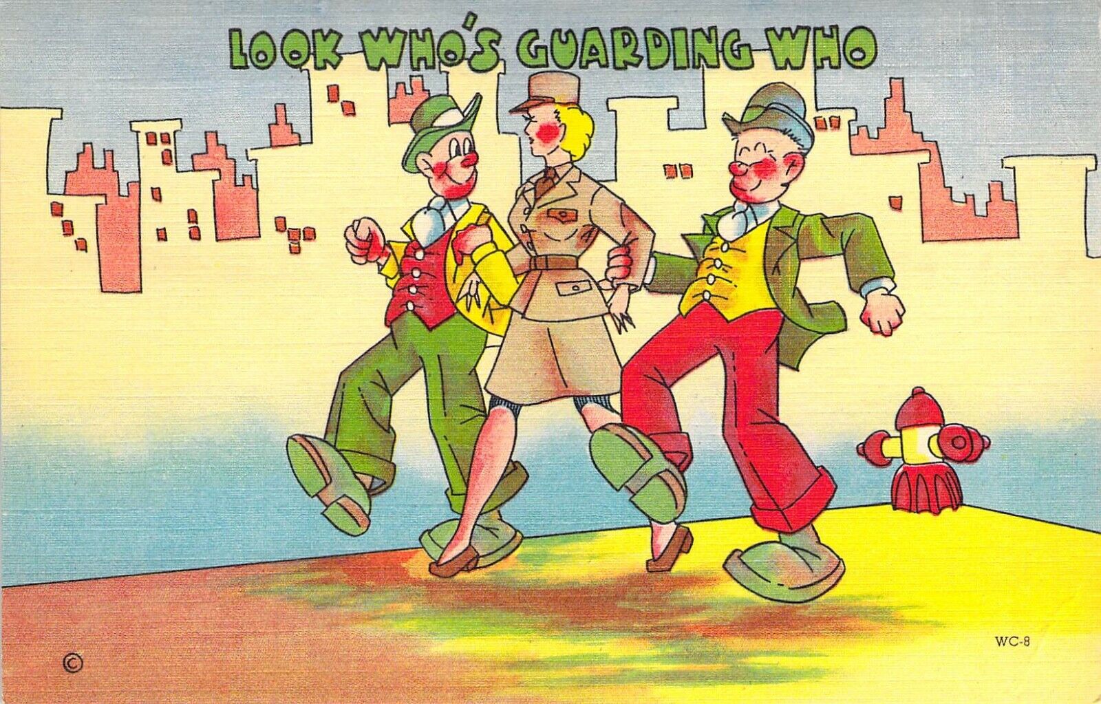 Women in the Military, WW2 Linen Era Humor, Who's Guarding Who. WAC Old ...