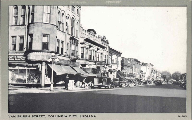 Columbia City Indiana IN Van Buren St. Postcard | United States ...