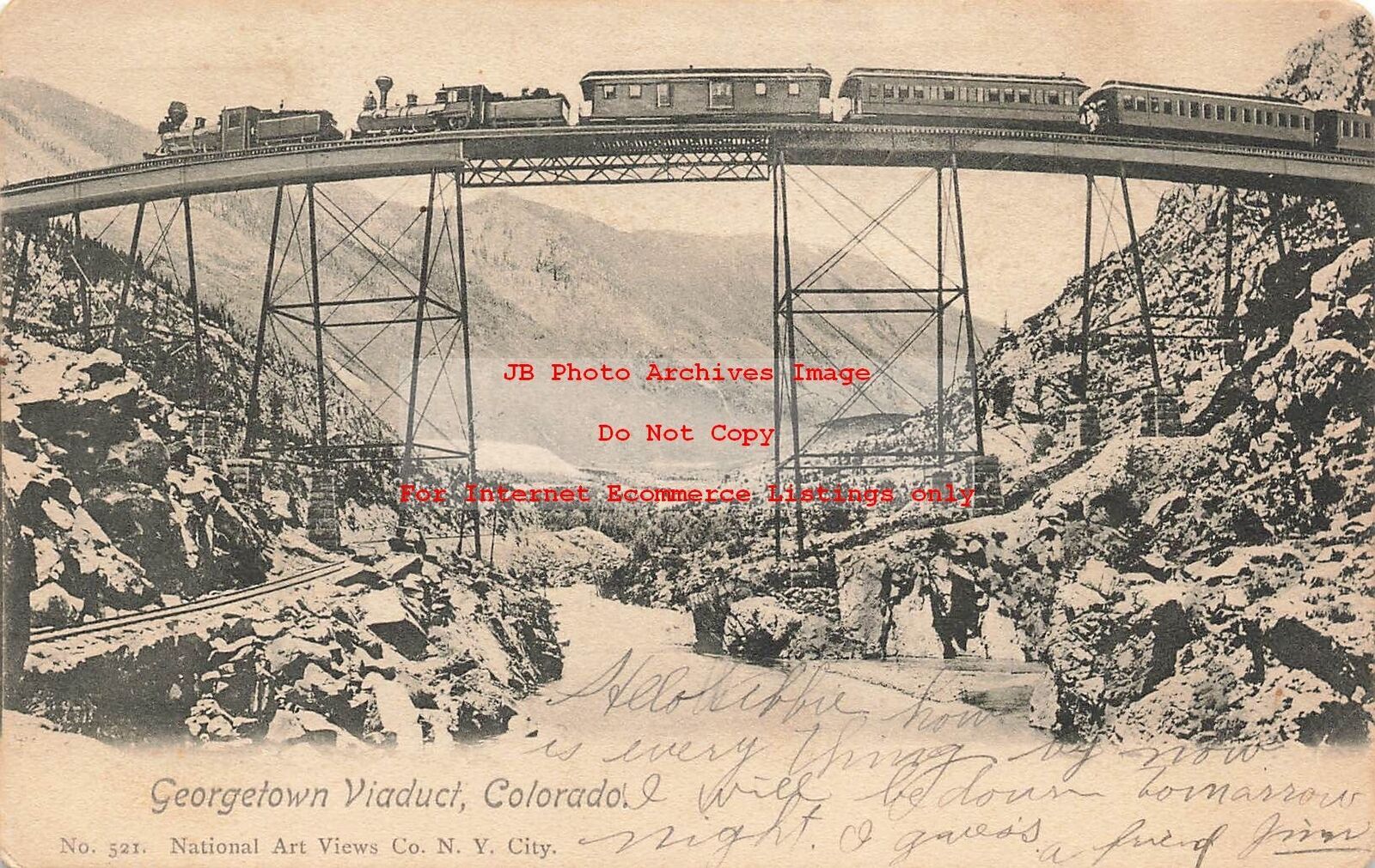 CO, Georgetown, Colorado, Railroad Train Crossing Viaduct Bridge, 1908 ...