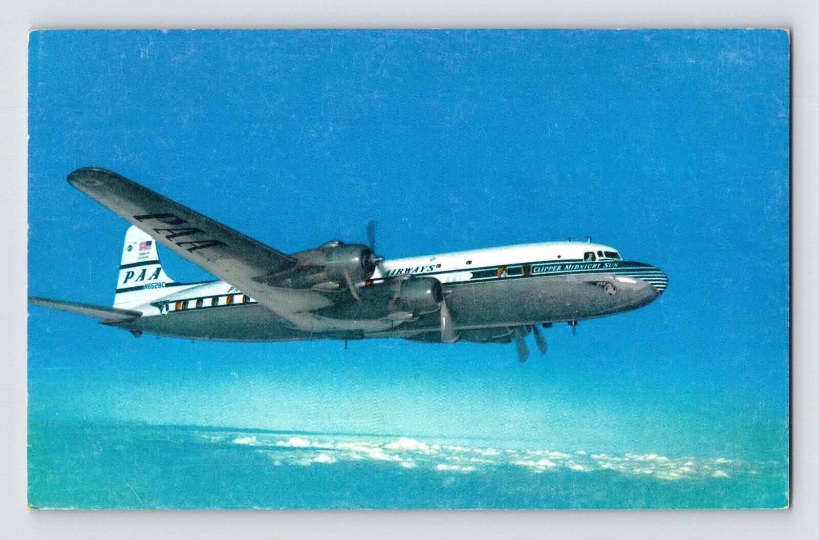 Postcard Pan American Airlines Am Airplane Super 6 Clipper 1950s ...