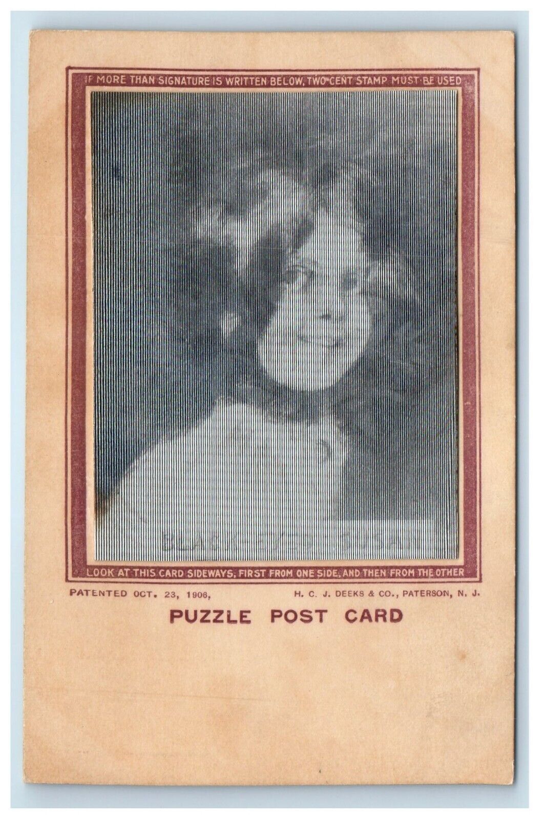 1906 Black Eyed Susan Puzzle Lenticular Deeks Co. Unposted Antique ...