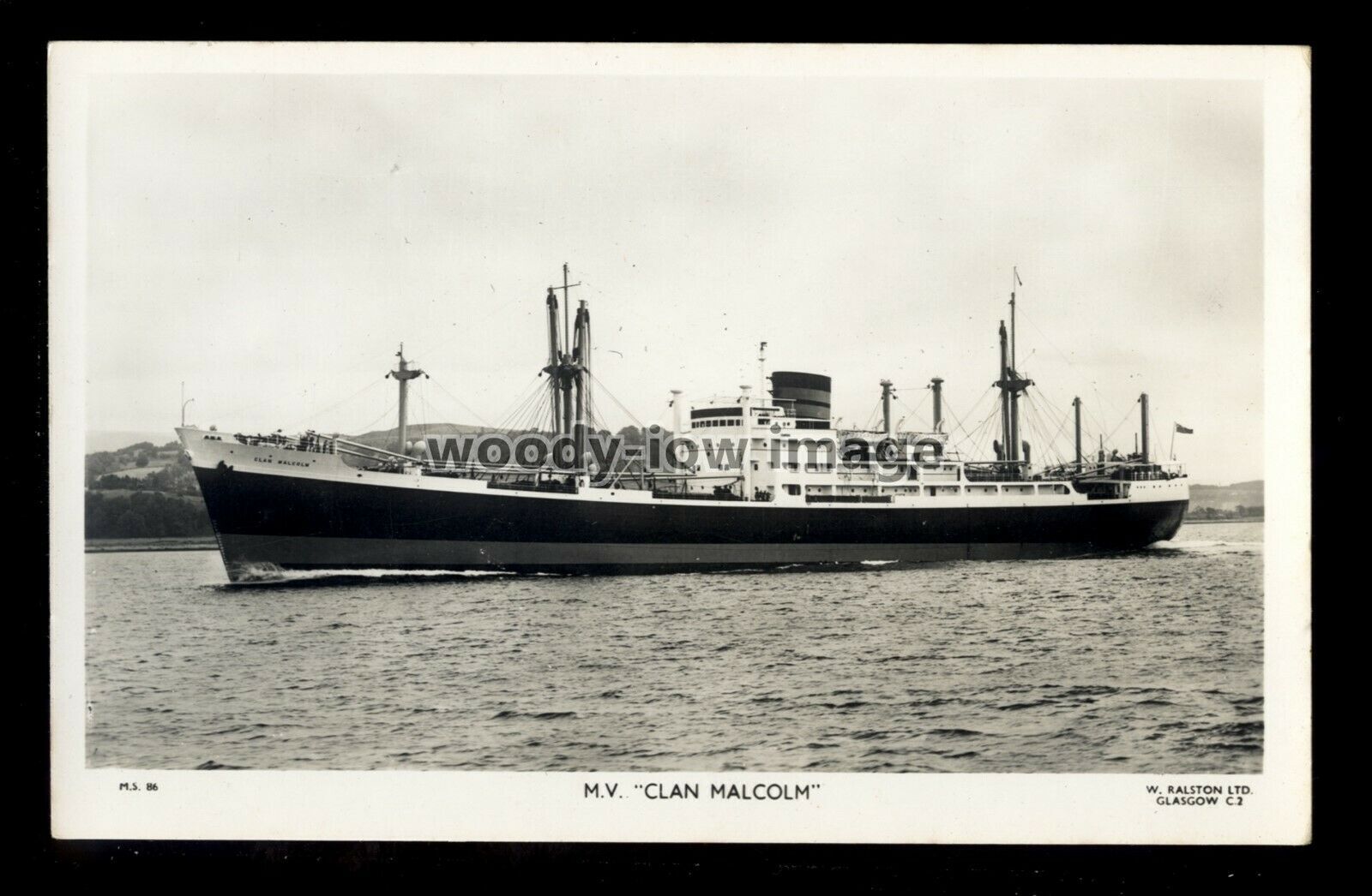 ca0325 - Clan Line Cargo Ship - Clan Malcolm , built 1957 - postcard ...