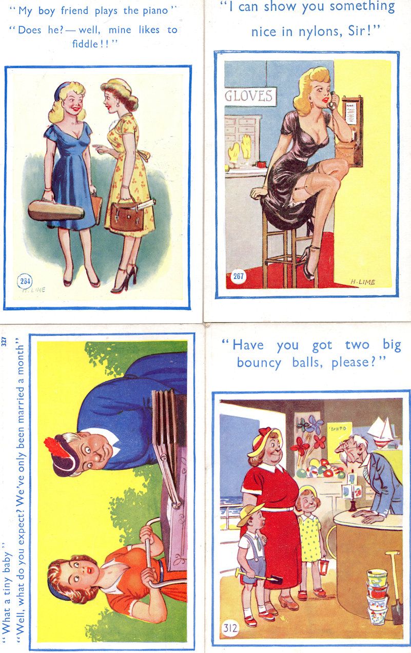 1950s Comic Sexy Lady Toy Ship Beach Shop 4x Jester Postcard s | Topics - Cartoons & Comics ...