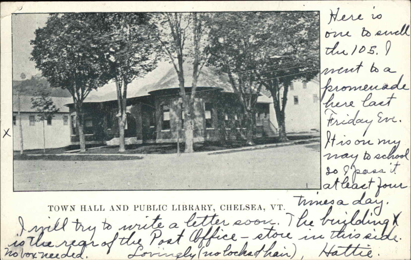 Chelsea Vermont VT Library Town Hall c1910s Postcard | United States ...