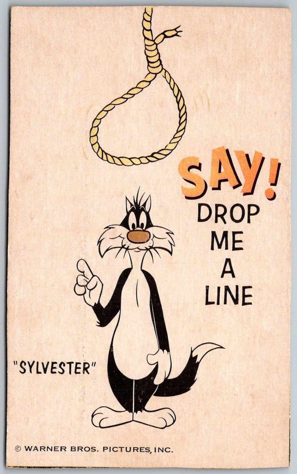 Sylvester Looney Tunes Warner Bros 1960s Postcard Say Drop Me A Line ...