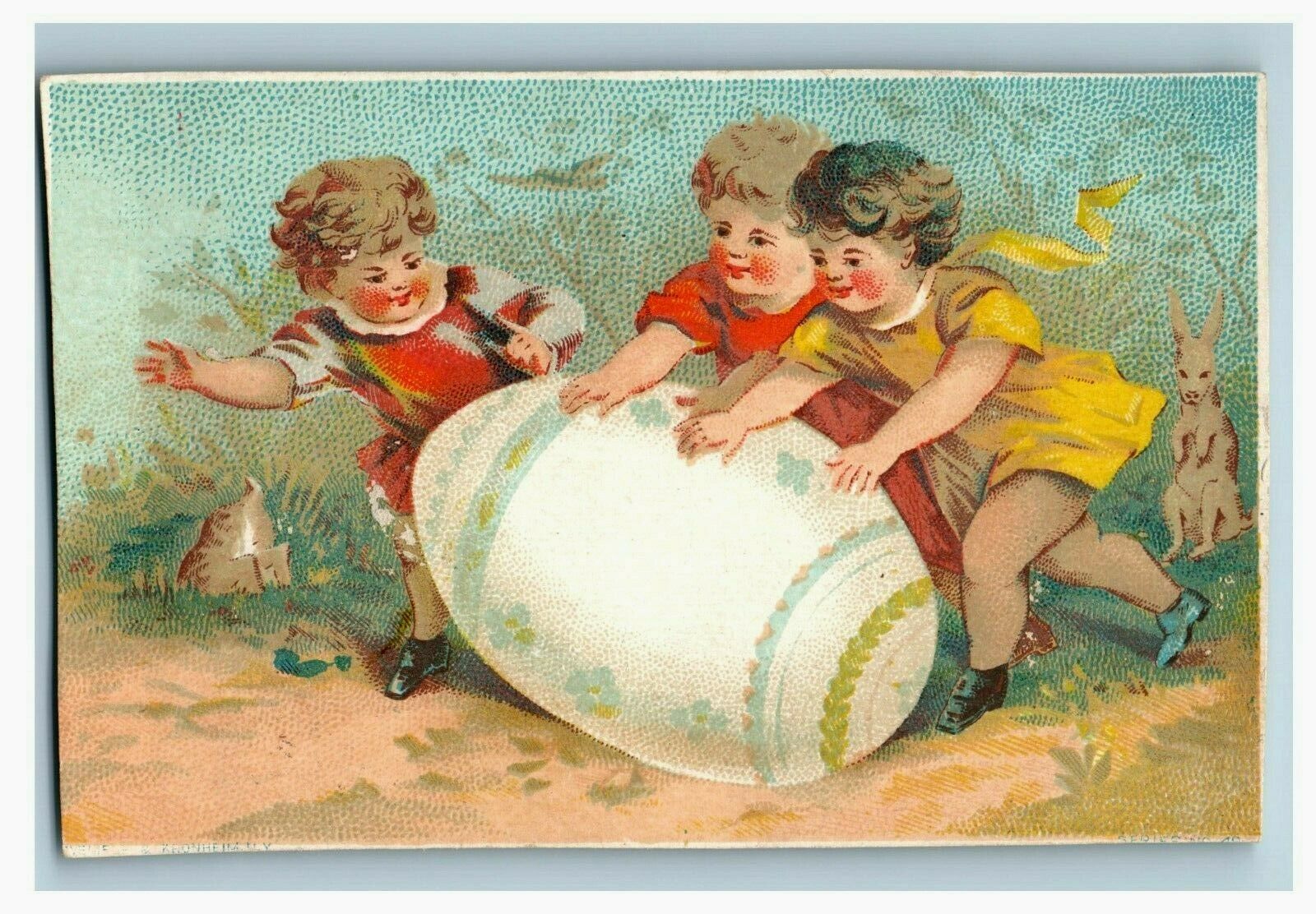 1880's-90's Victorian Easter Cards Giant Eggs Children Lamb Lot Of 3 ...