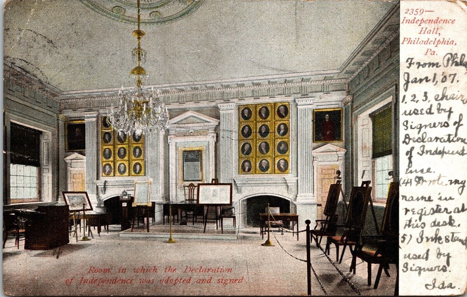 Independence Hall Philadelphia Pennsylvania Historic Interior UDB WOB ...