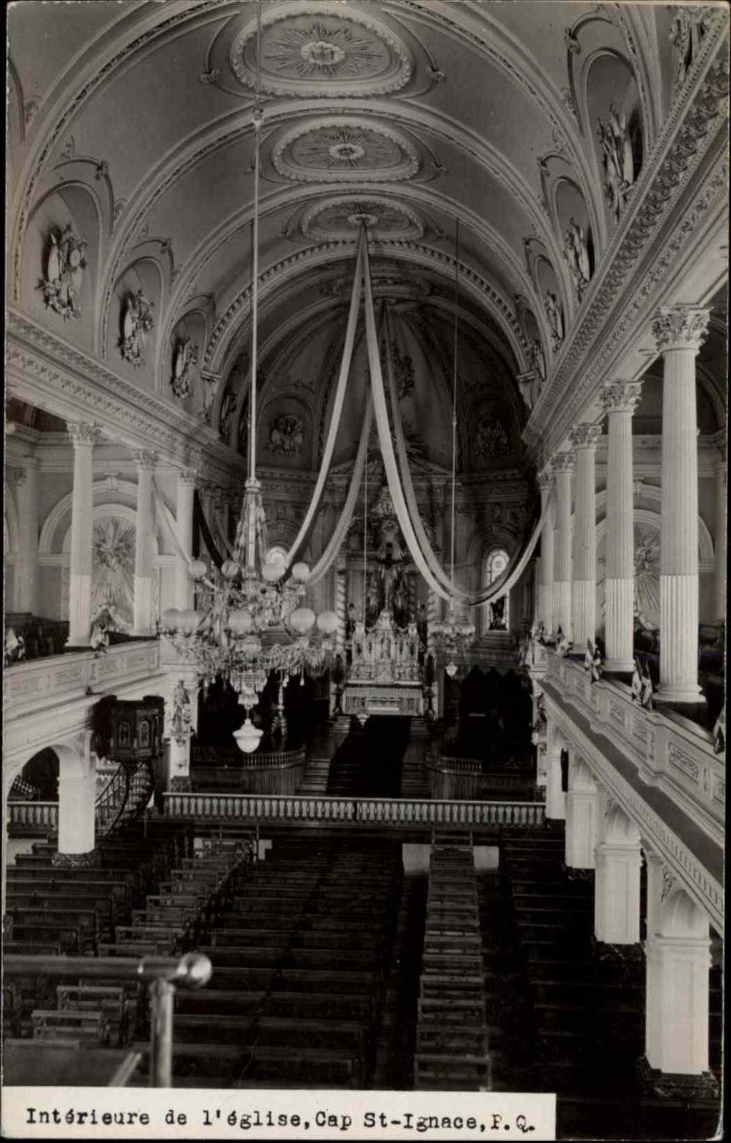 St Ignace Quebec Church Interior c1930s-40s RPPC Postcard | Canada ...