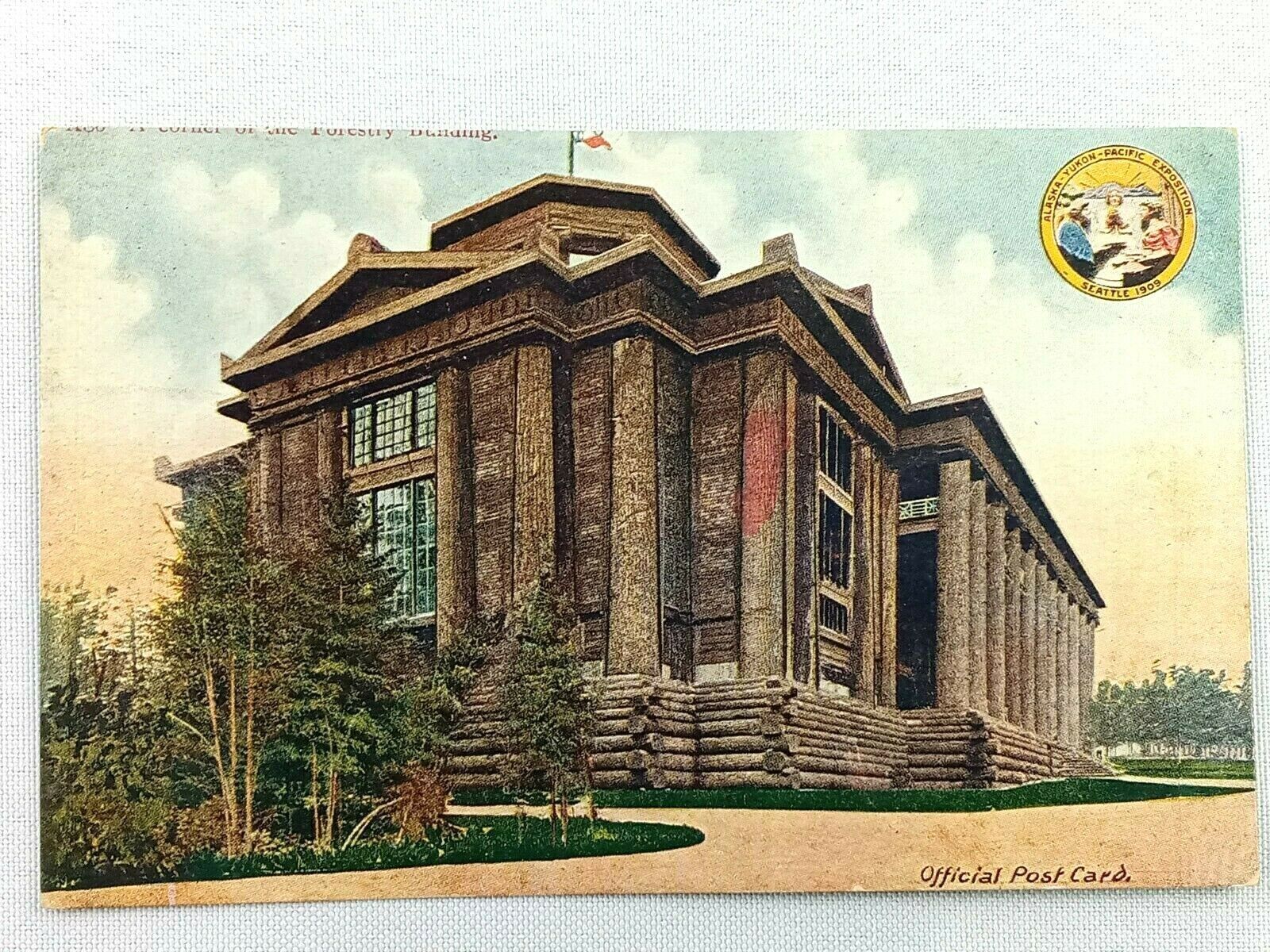 Vintage Postcard 1910s Corner Forestry Building Alaska-Yukon Exposition ...