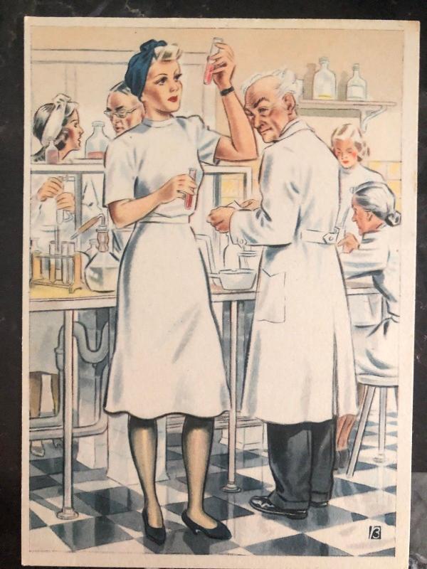 Mint WW2 Postcard Germany Army Women at War Series the laboratory ...