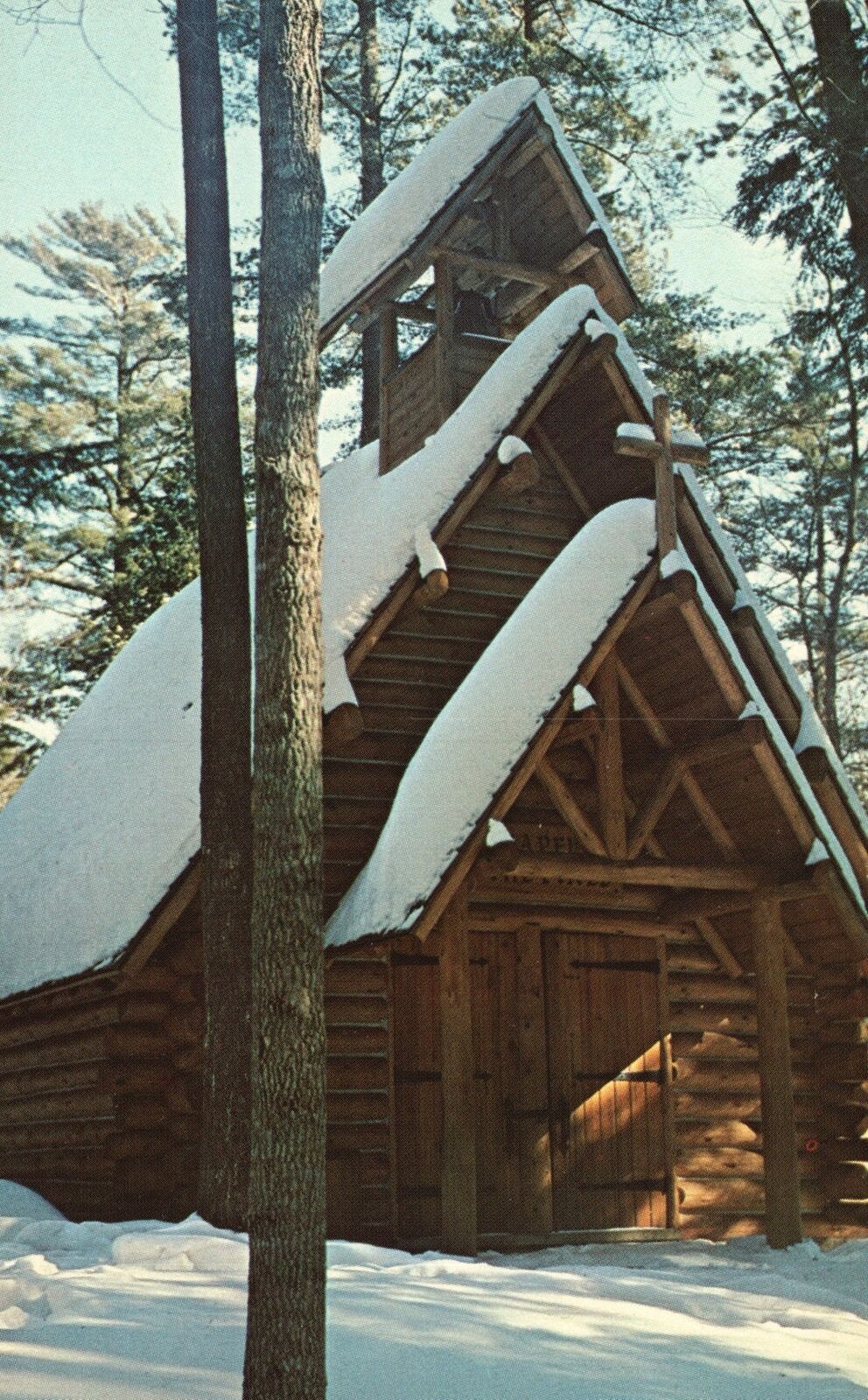 Vintage Postcard Chapel at Hartwick Pines State Park Lower Peninsula ...