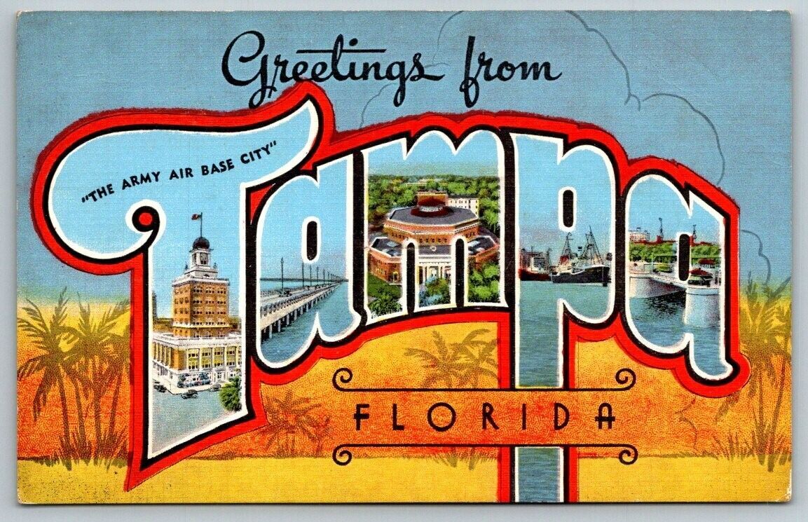 Large Letter Greetings From Tampa Florida Postcard | United States ...