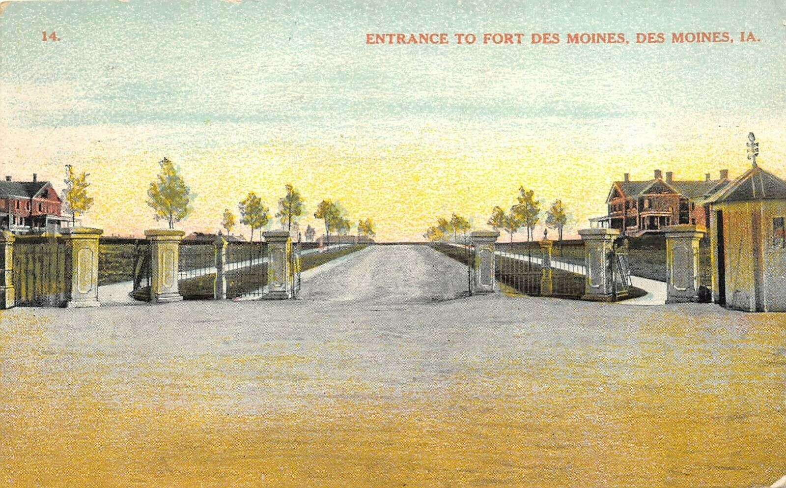 Des Moines Iowa 1910 Postcard Entrance To Fort Des Moines | United ...