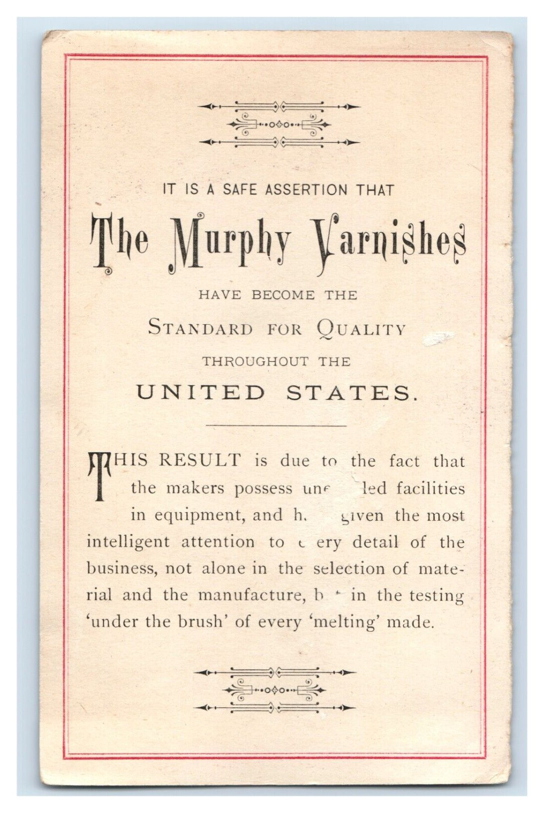 1880s Folder Card Murphy Varnishes American Bank Note Co. John F Box ...