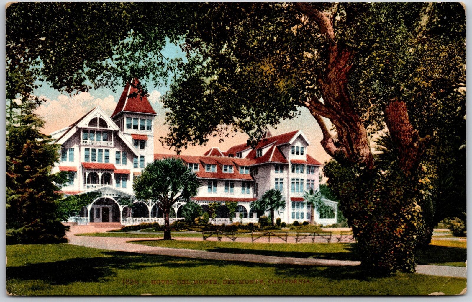 Hotel Del Monte California CA Front View Giant Tree and Building ...