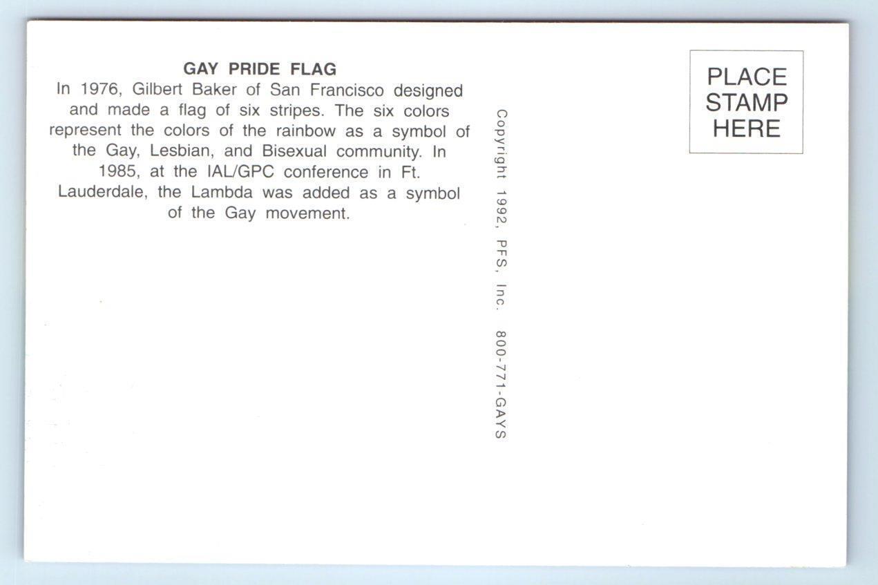 GAY PRIDE FLAG Rainbow Design GILBERT BAKER in 1976~ Lamda 4"x6" ~ 1992 ...