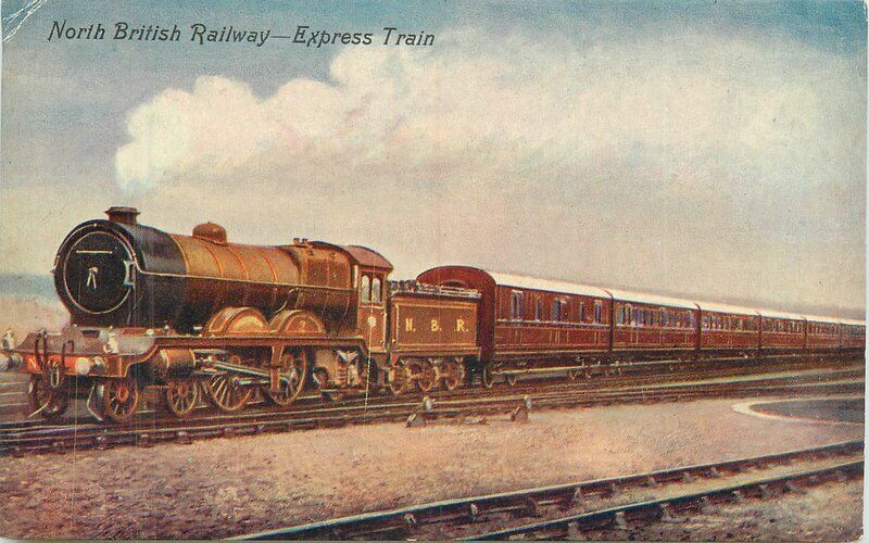 UK C-1910 Railway Valentine Series North British Express Train Postcard ...