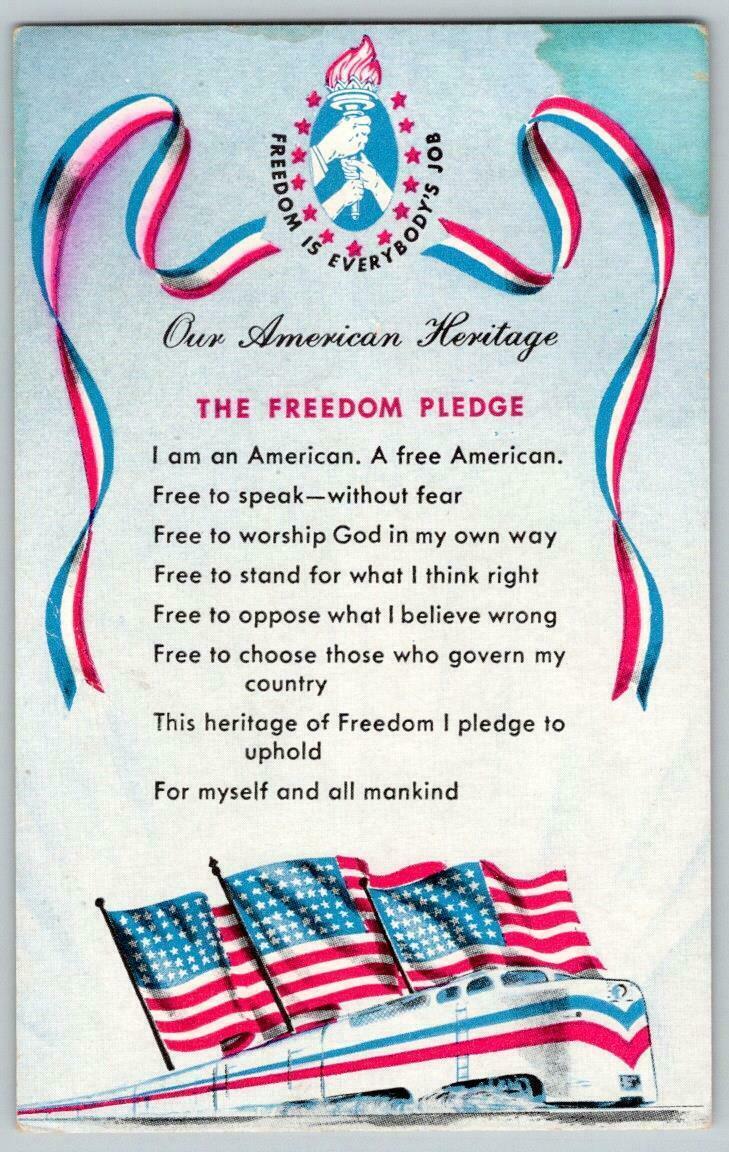 1948 Freedom Train SET/4 Vintage Postcards*Patriotic*Statue of Liberty ...