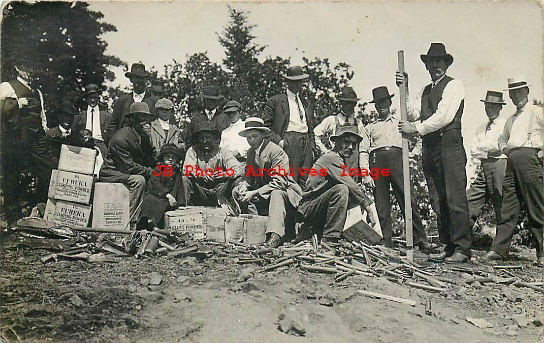 3 Postcards, Silverton, Oregon, RPPC, Dynamite Blasting, Eureka ...
