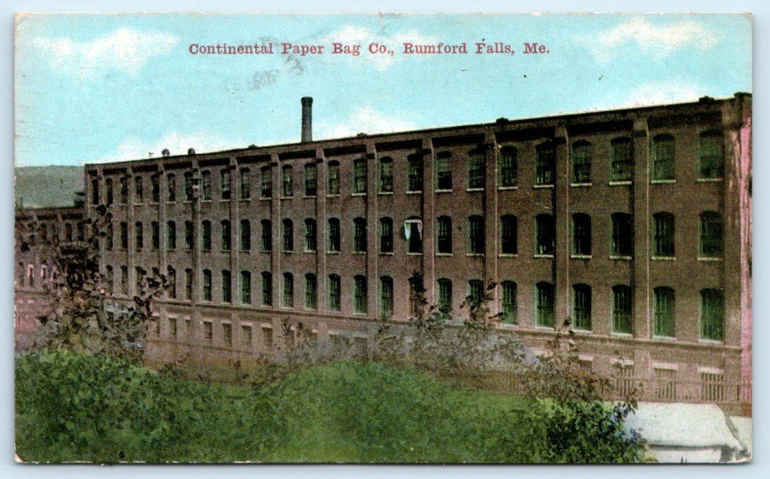 RUMFORD FALLS, Maine ME ~ Factory CONTINTENTAL PAPER BAG CO. 1924 ...