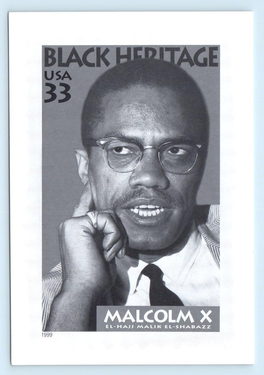 Civil Rights Activist MALCOLM X ~ Black Heritage Stamp Art 4"x6 ...