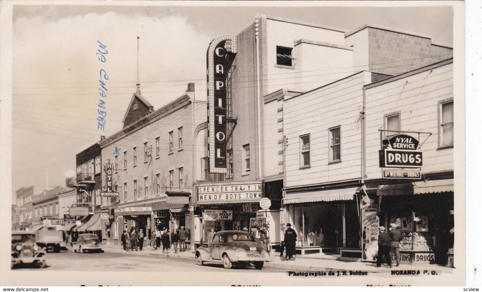 RP; ROUYN, PQ , CANADA , PU-1944 , Main Street , Art Deco "CAPITOL ...
