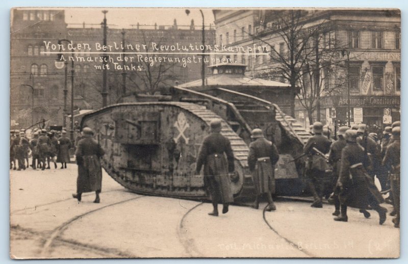 German Freikorps Tank Panzer Soldiers 1919 Revolution Real Photo ...