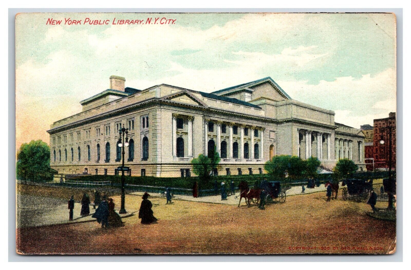 Public Library Building New York CIty NYC UNP DB Postcard U20 | United ...